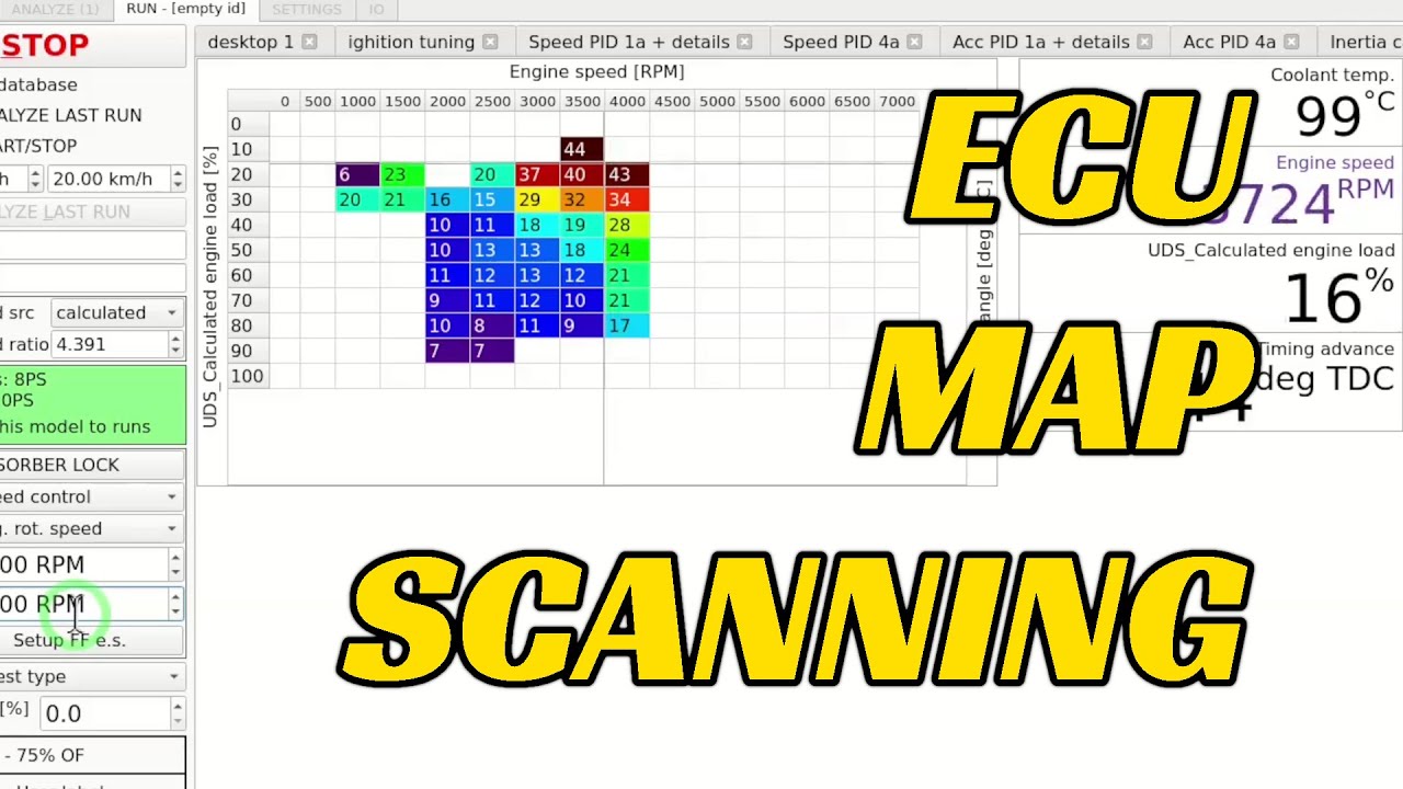 Scanning ECU ignition map in Dyno2 dynamometer software - YouTube
