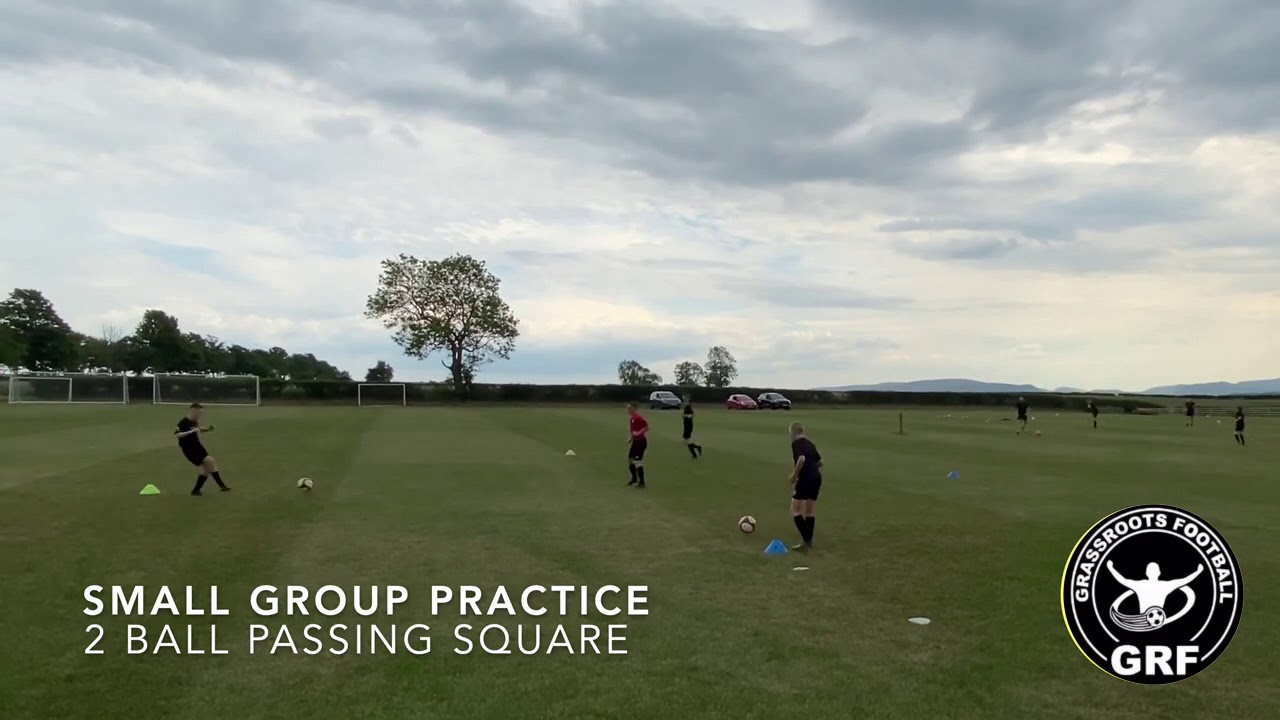 2 Ball Passing Square _ Small Group Football Drills (2m Social ...