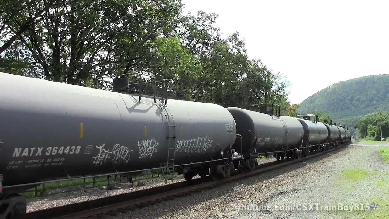 CSX Empty Ethanol Train K653 With 2 Canadian National Locomotives @ Auto 41 - YouTube