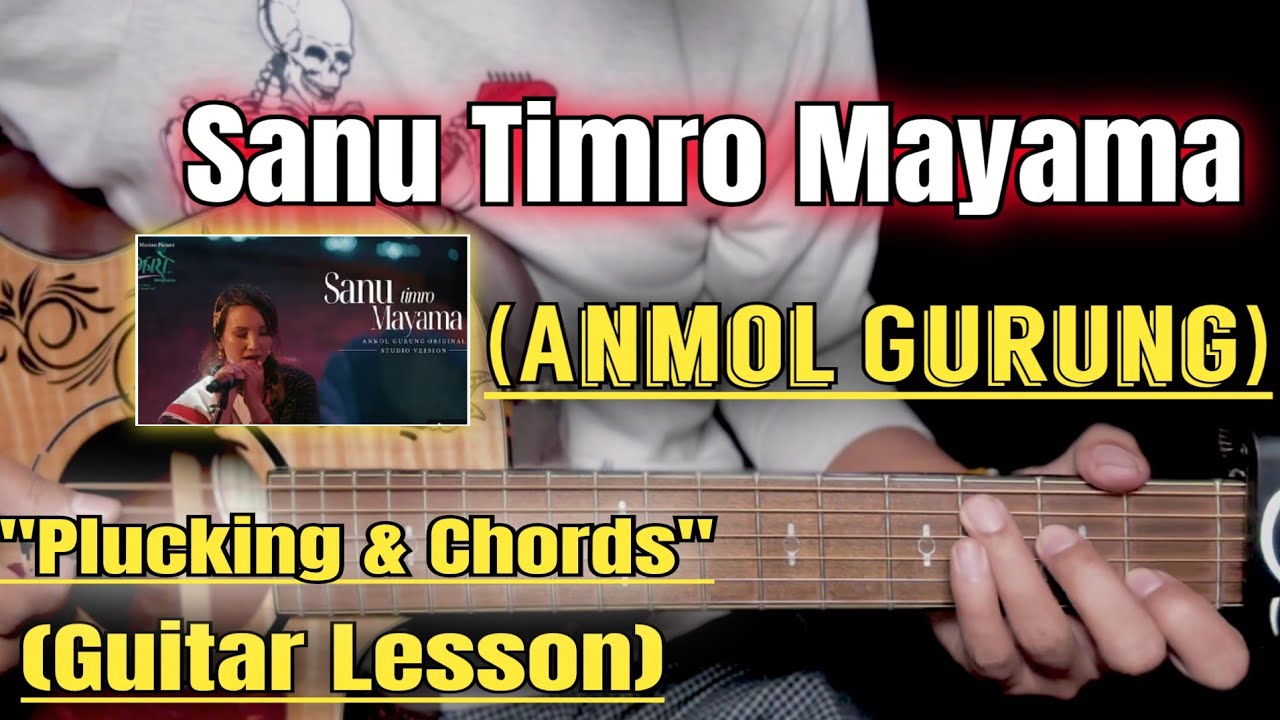 Sanu Timro Mayama - Anmol Gurung | Guitar Lesson | Plucking & Chords ...