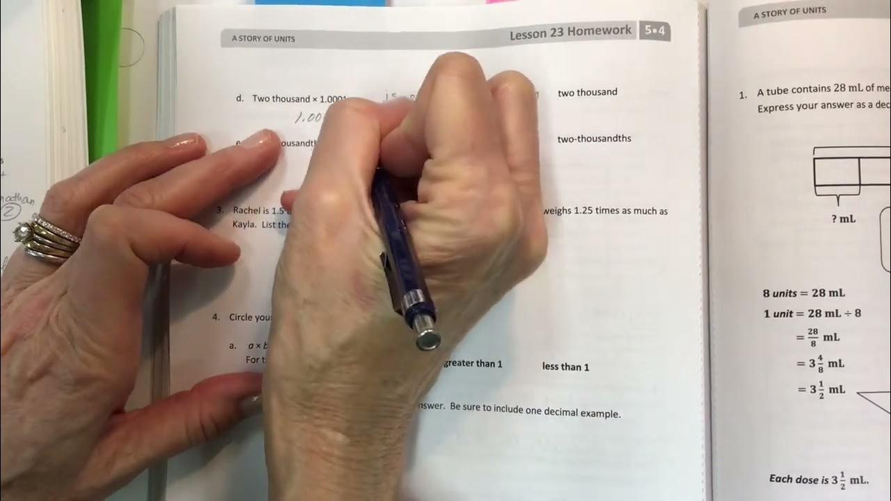 Eureka math grade 5 module 4 lesson 23 homework - YouTube