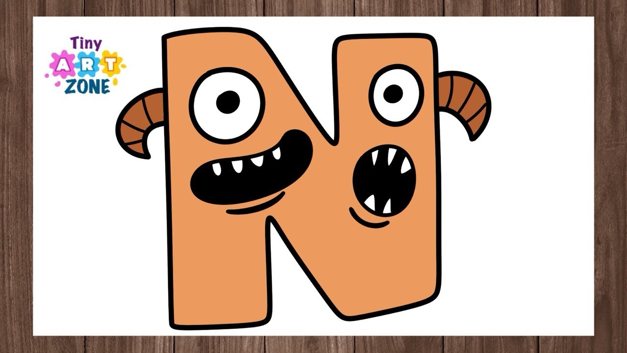 How to Draw Alphabet N Easy for Kids | N letter Drawing | Tiny Art Zone ...