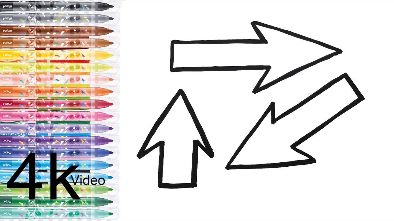 How to Draw a Direction Arrow for kids to Draw and color rainbow ...