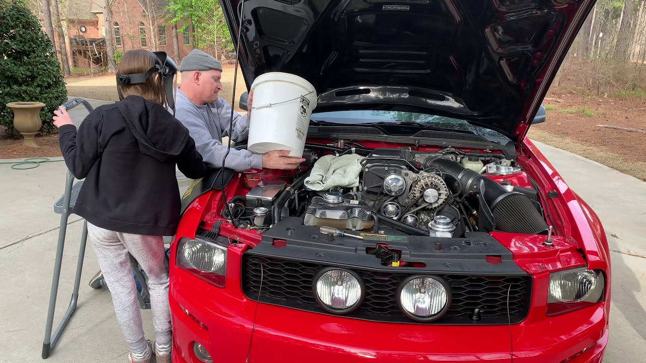 Stewart EMP intercooler pump on Mustang with 1” lines - YouTube