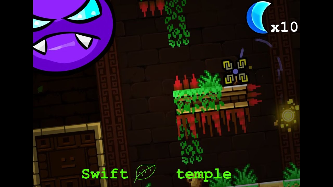 Geometry Dash 2.2 -Shiftleaf temple (100% , Easy demon 10 moons) Walkthrough - YouTube