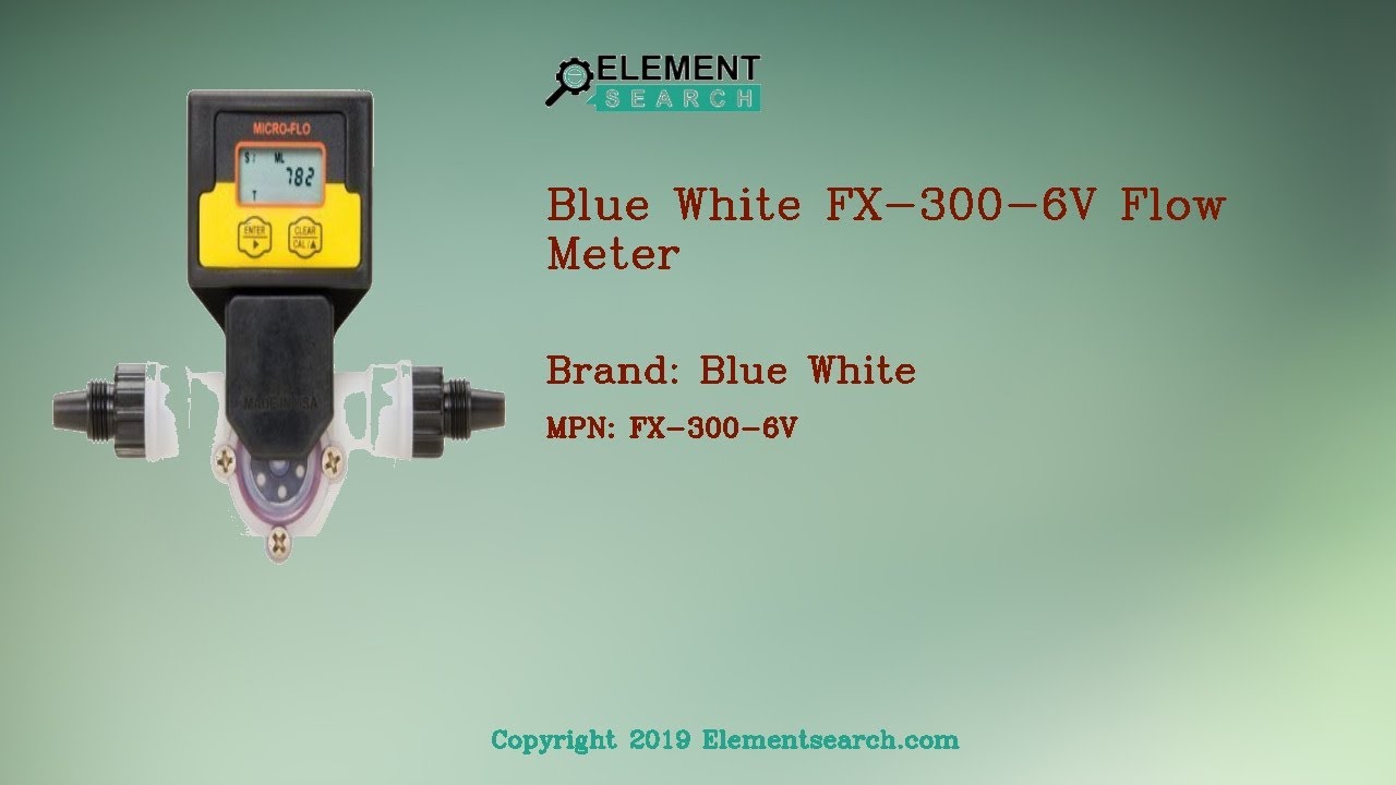 Blue White FX-300-6V Flow Meter - YouTube