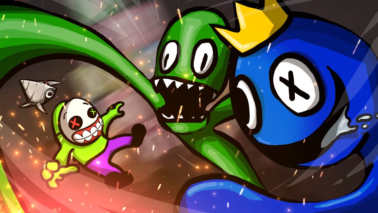 Blue x Green Vs. Punky Mask | Roblox Rainbow Friends Animation - YouTube
