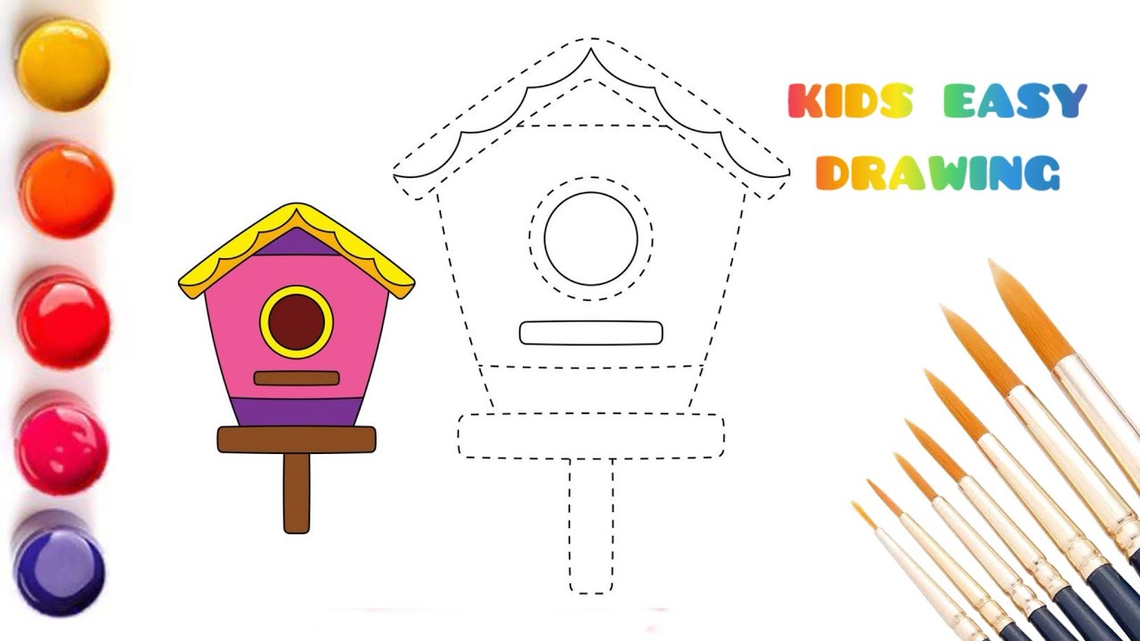 Bird Nest Easy Drawing For Kids and Toddlers - YouTube