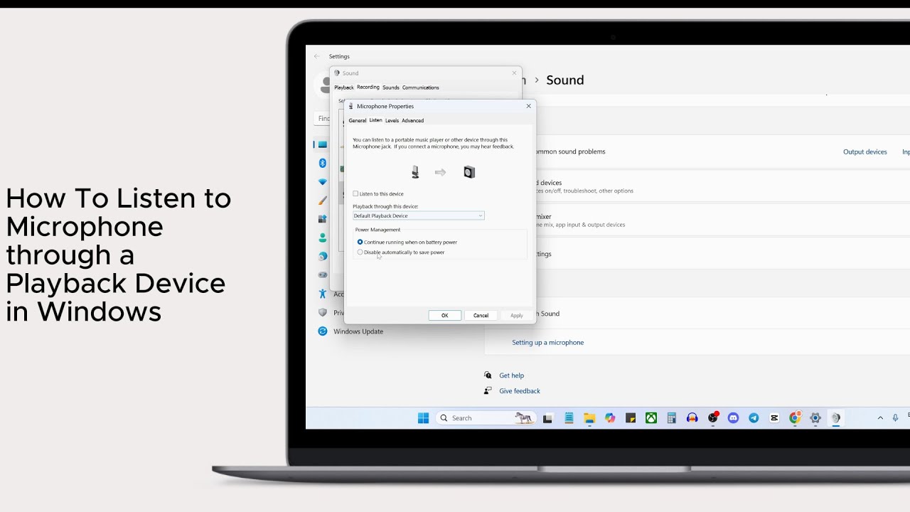 How To Listen to Microphone through a Playback Device in Windows - YouTube