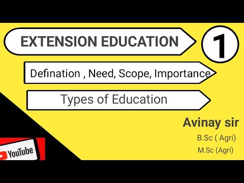 EXTENSION EDUCATION (Unit - 1) Part - 1 - YouTube