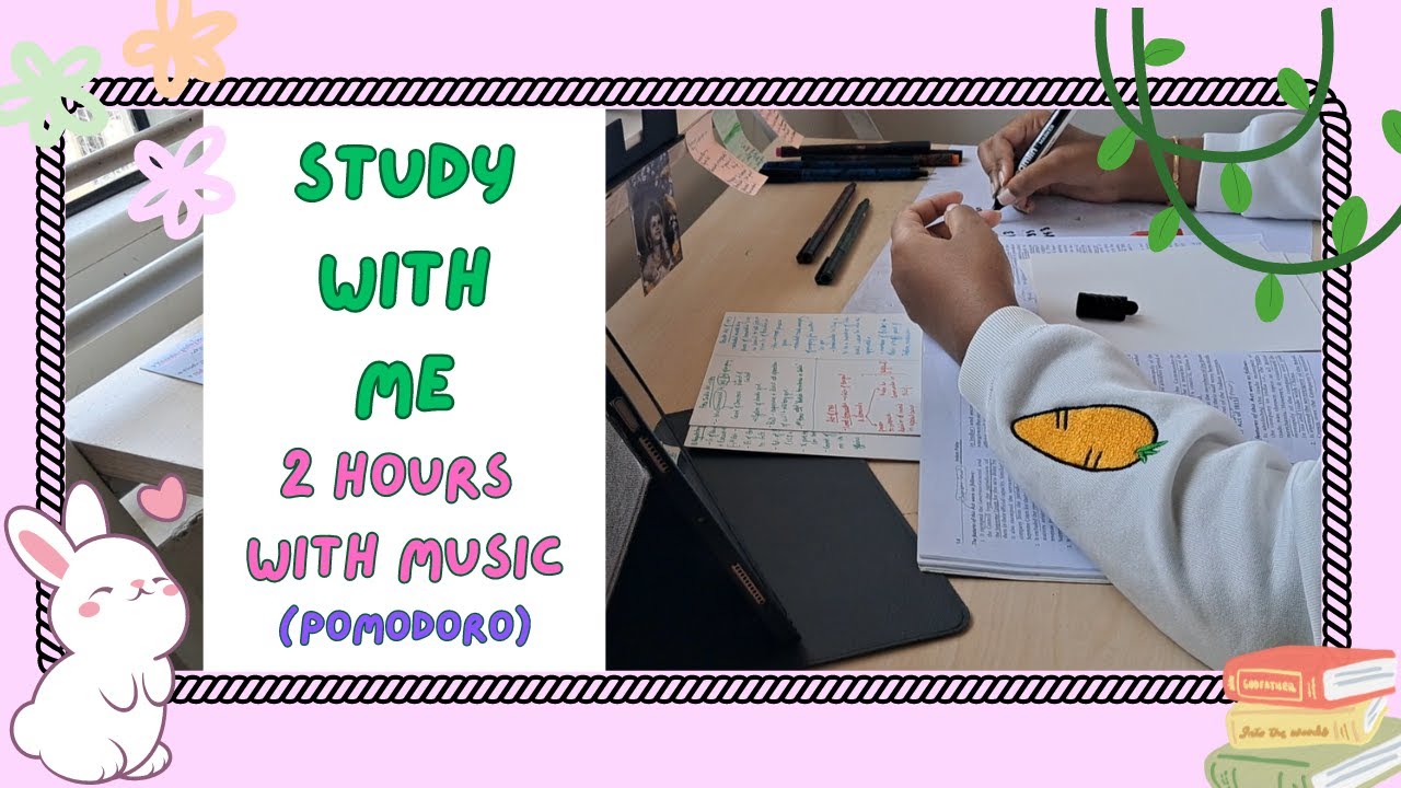 STUDY WITH ME 2 HOURS WITH CALM MUSIC | 50/10 POMODORO TECHNIQUE WITH ...