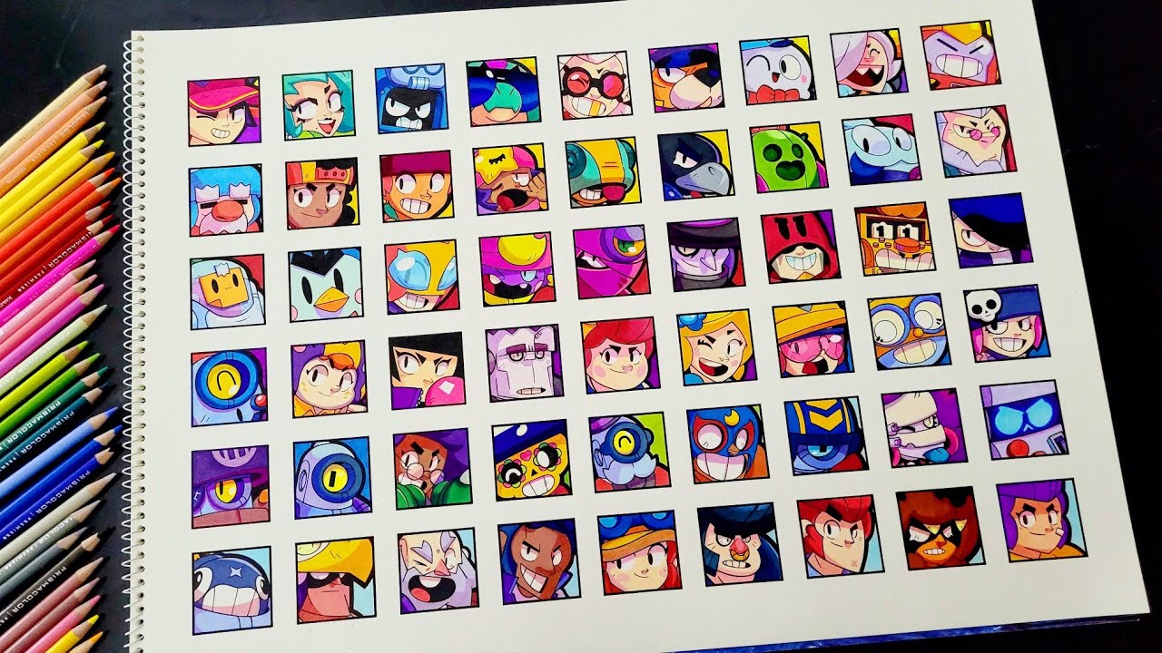 Drawing 54 brawler icon 브롤스타즈 아이콘 그리기 - YouTube