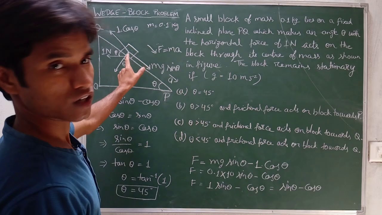 Wedge and block problem - YouTube