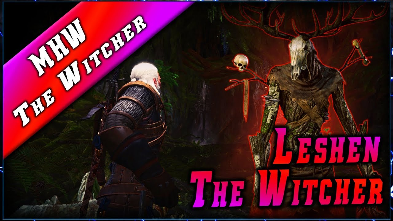 MHW • GERALT & Le LESHEN - The Witcher Monster Hunter World Gameplay ...