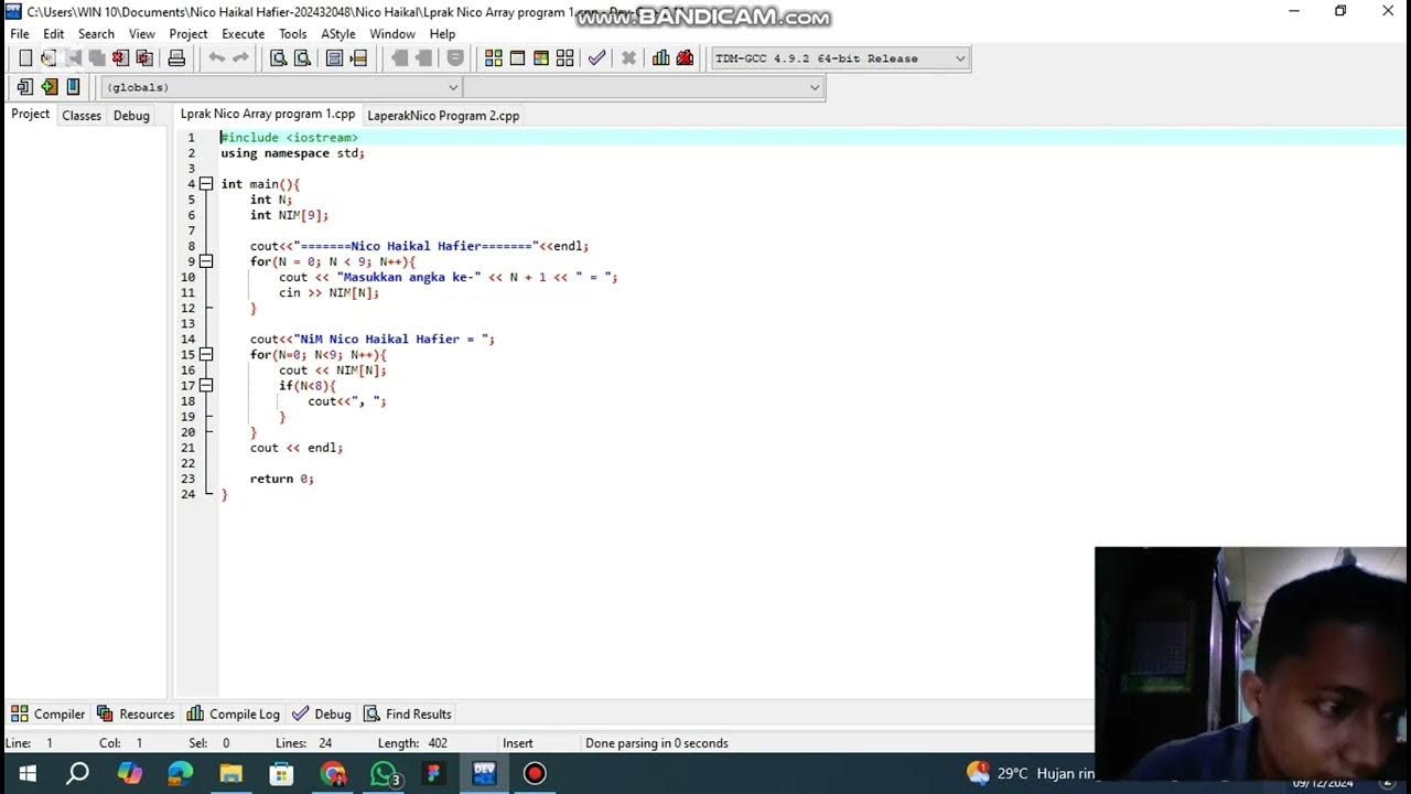 Laporan Praktikum Dasar Pemograman_Array(Institut Teknologi PLN) - YouTube