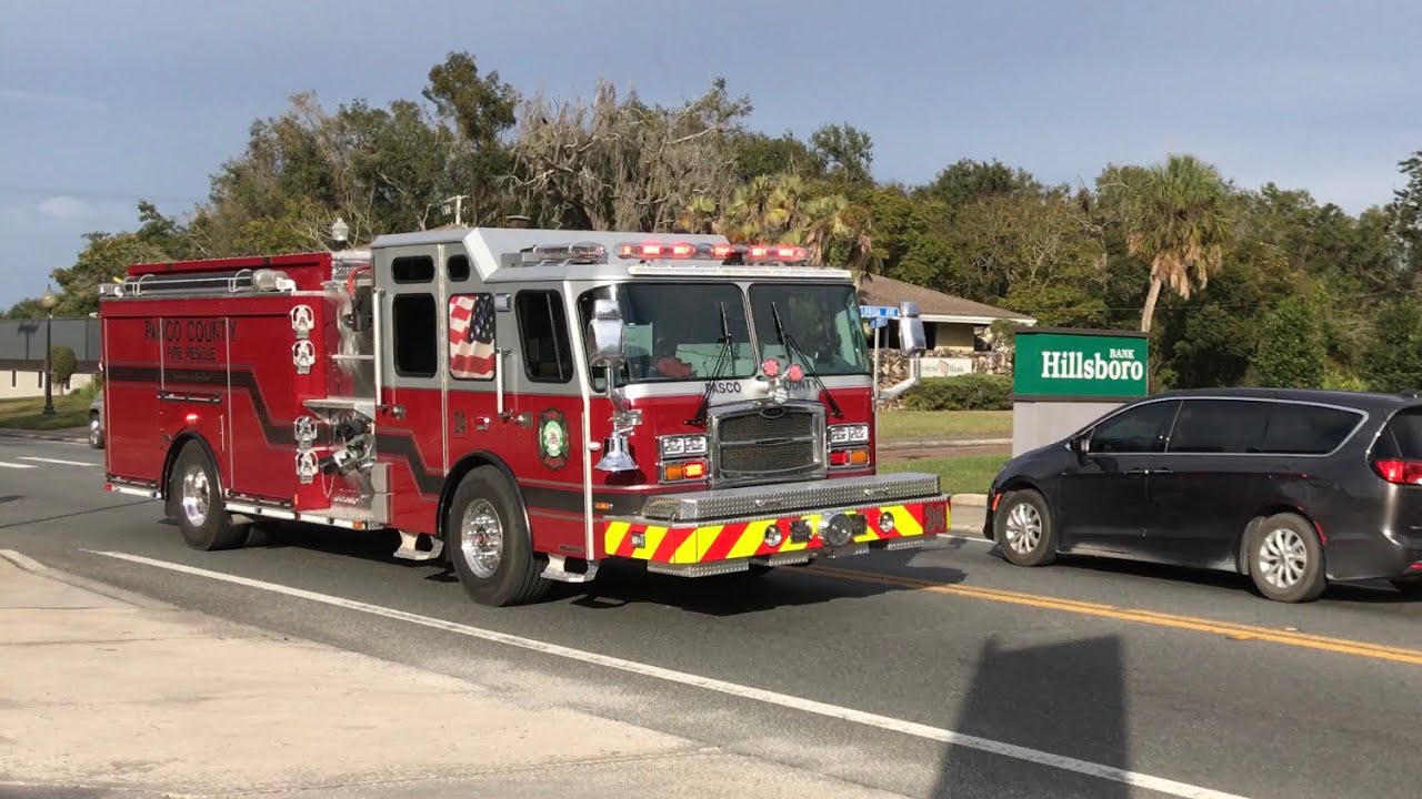 Pasco County Fire *NEW* Engine 24 and Rescue 24 Responding - YouTube
