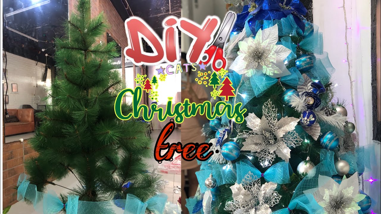 Simple christmas tree decoration at home or etc. - YouTube