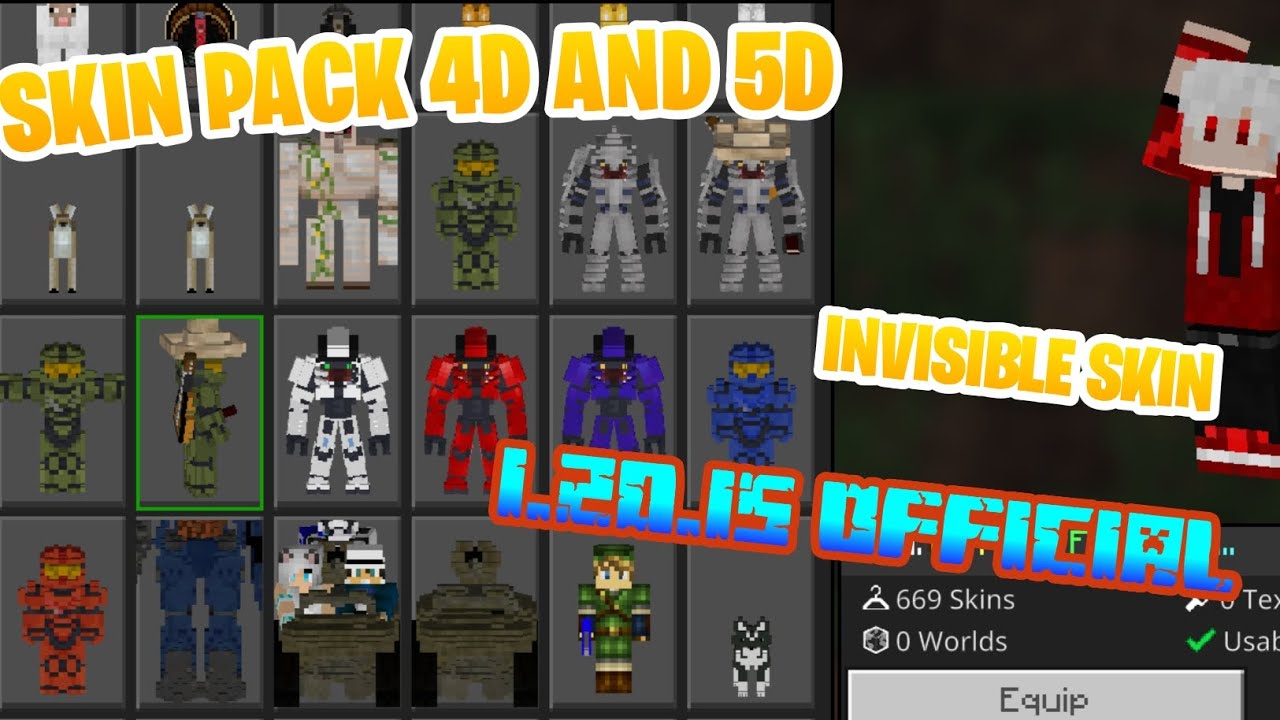 skin pack 4D and 5D +600 1.20.15|MINECRAFT SKIN PACK - YouTube