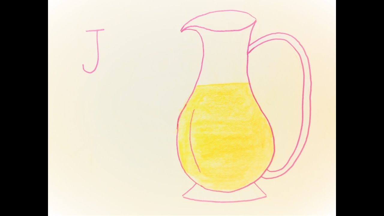 HOW TO DRAW JUICE IN JUG-FOR KIDS-ALPHABET J - YouTube