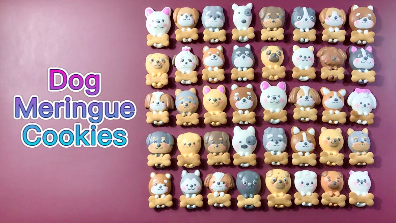 Dog Meringue Cookies 狗狗馬林糖🌈24 - YouTube