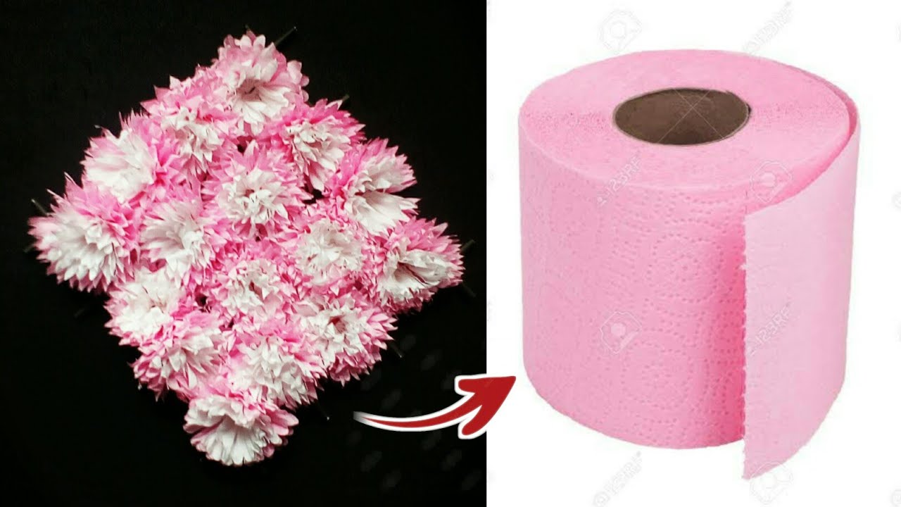 Flower Printed paper | Toilet Paper Arts and Crafts | Toilet Paper Rose ...