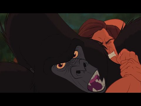 Tarzan (1999) - Tarzan almost kills Kerchak