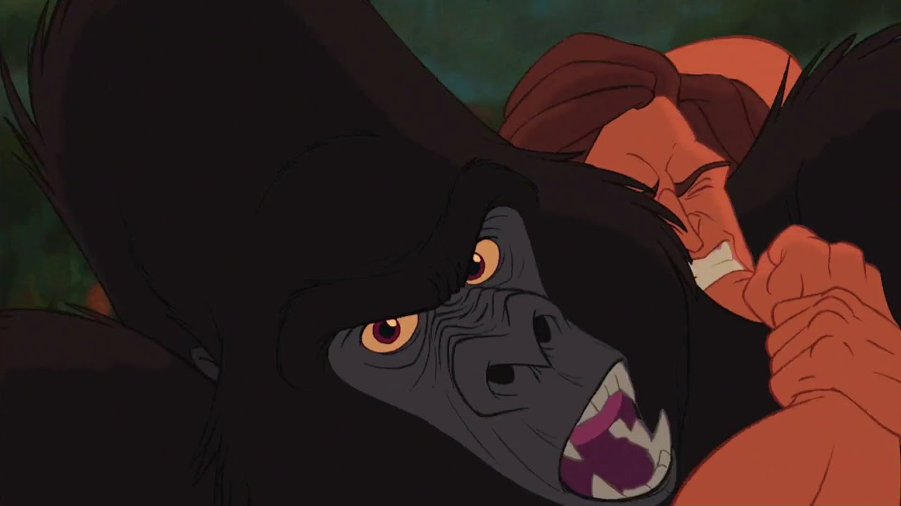 Tarzan (1999) - Tarzan almost kills Kerchak - YouTube