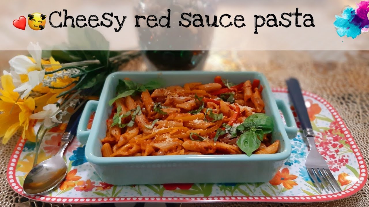 Cheesy red sauce pasta (check description for more info.) - YouTube