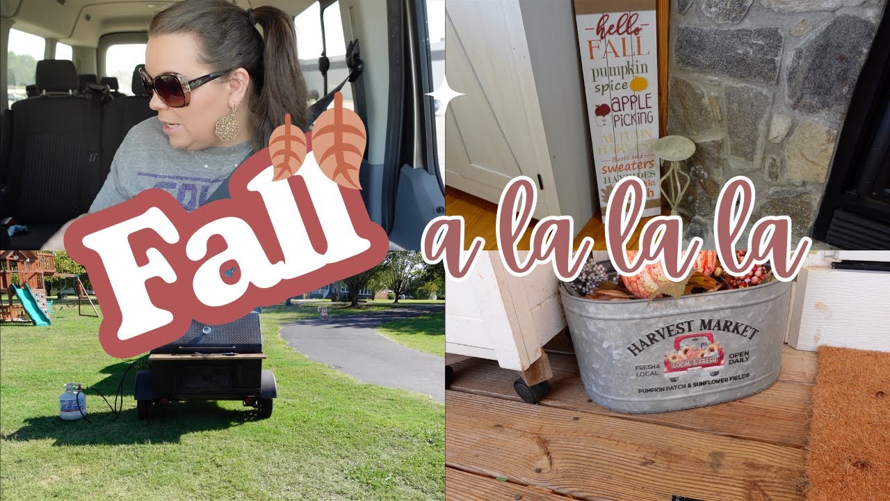 Decorating for FALL 🍂 and cooking on the new smoker - YouTube