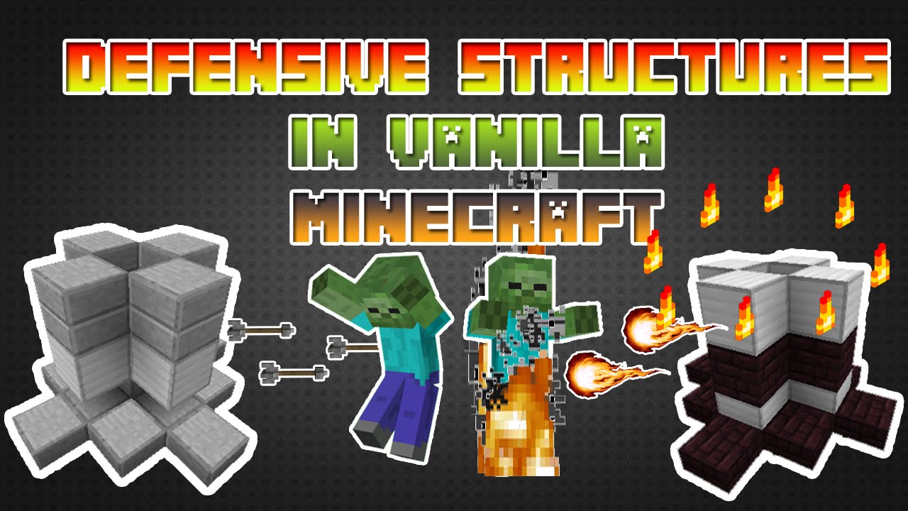 Defensive Structures In Vanilla Minecraft! - YouTube