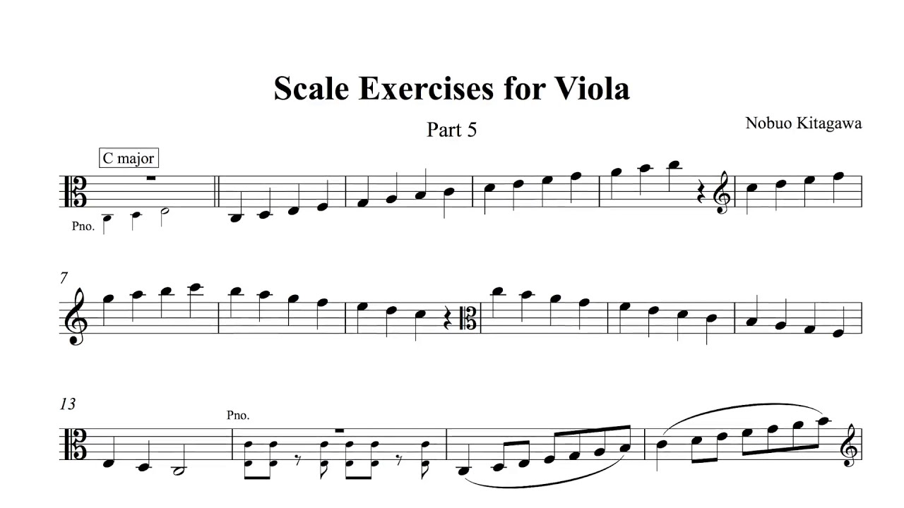 Scale Exercises for Viola—Part 5 ビオラの為のスケール練習曲—Part 5 - YouTube