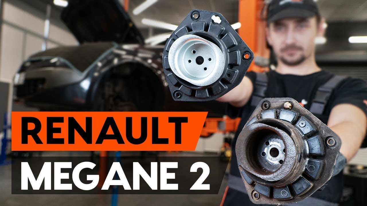 How to change front strut mount / top munt RENAULT MEGANE 2 (LM ...