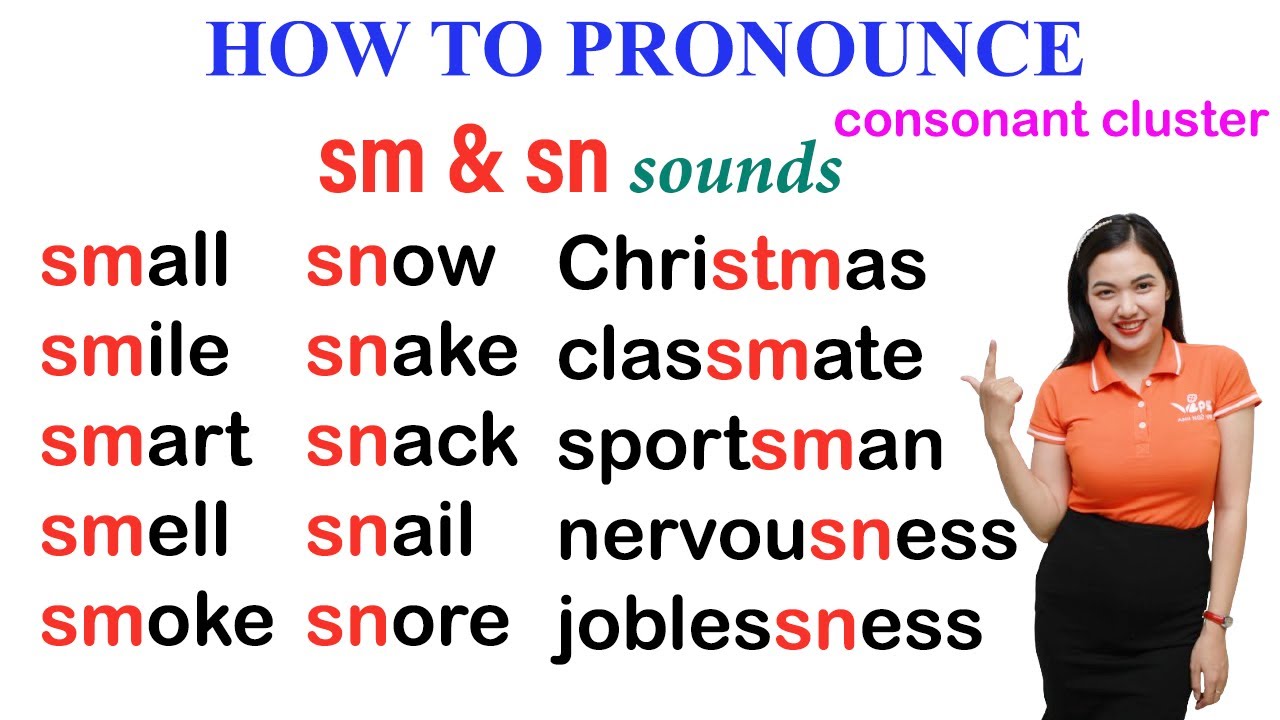 How to pronounce sm and sn sounds in English - YouTube