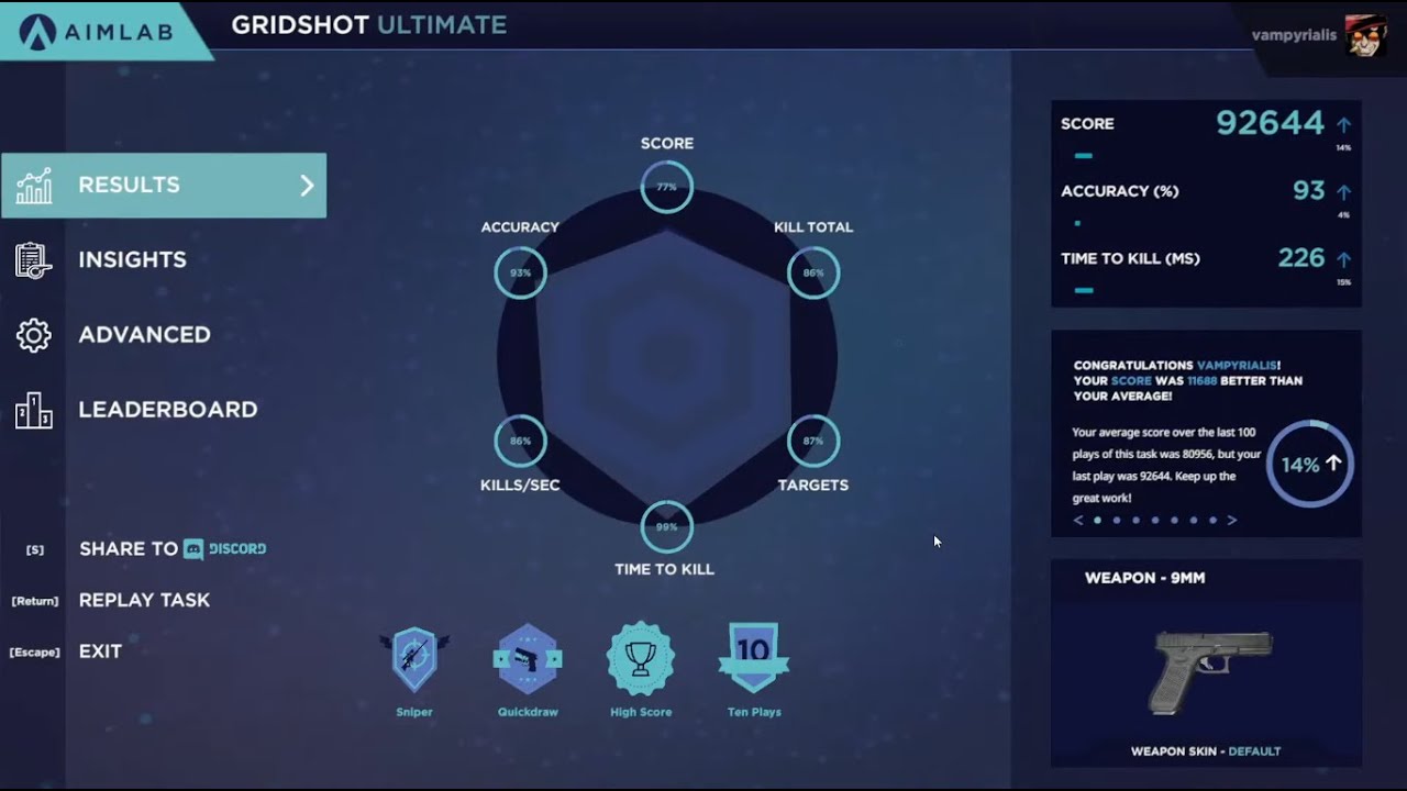 Aim Lab - Gridshot Ultimate - New High Score 92K - YouTube