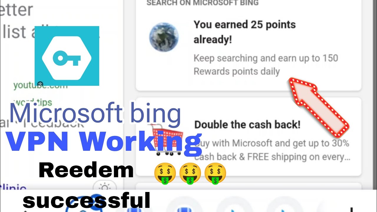 Microsoft bing Good news 😃 vpn working 💯 and redeem successful daily ...
