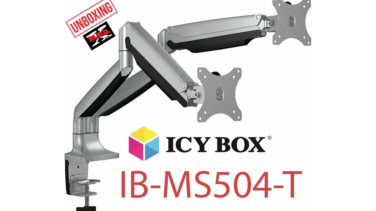 Icy Box IB-MS504-T Monitor Desk Mount for Two Displays up to 32 Inches ...