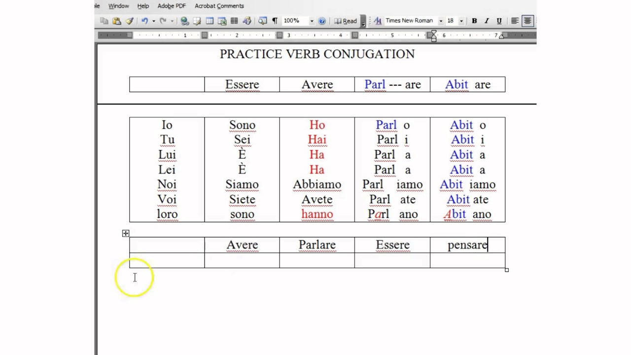ITALIAN GRAMMAR - HOW TO CONJUGATE VERBS IN ITALIAN - YouTube