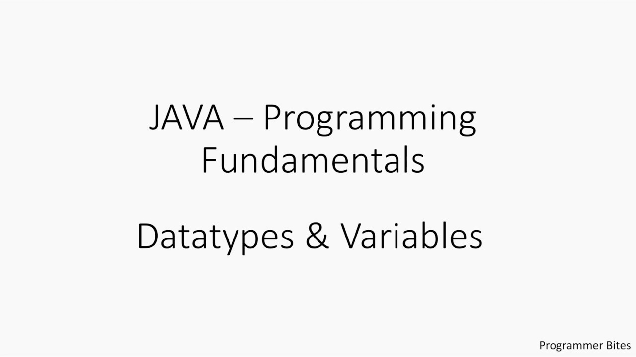 Java Variables And Datatypes Youtube 7316