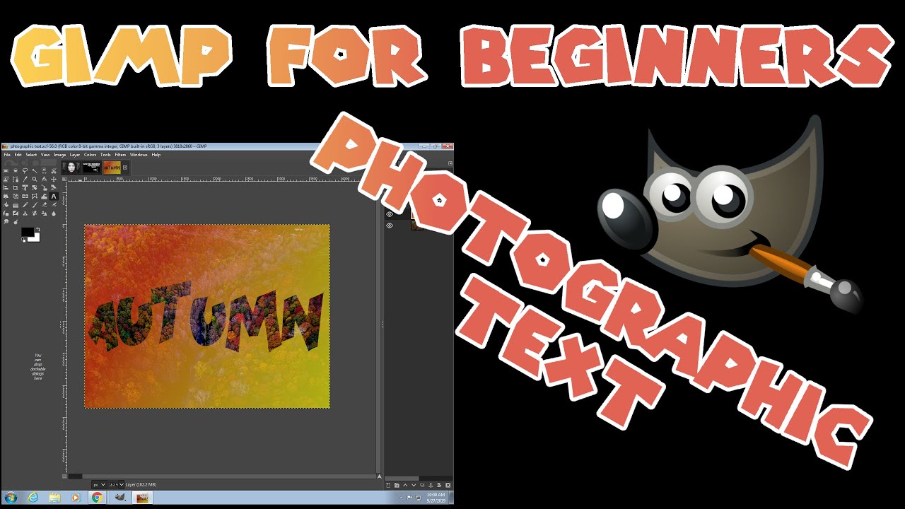 PHOTOGRAPHIC TEXT - GIMP FOR BEGINNERS - YouTube