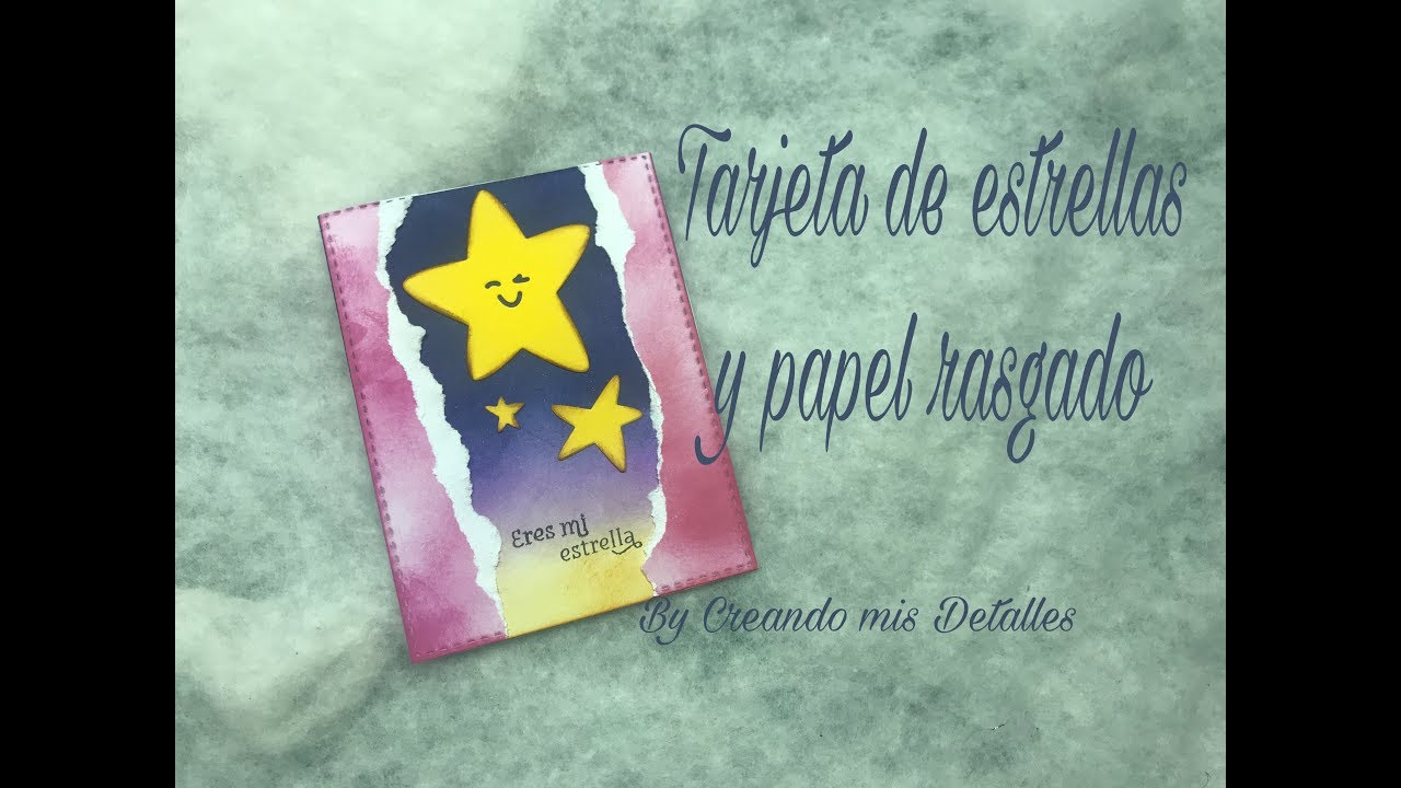 DIY Tarjeta de estrellas y papel rasgado - YouTube