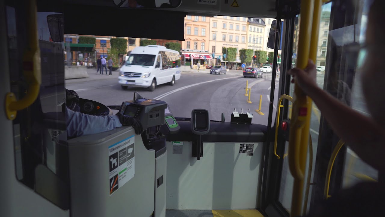 Sweden, Stockholm, bus 3 ride from Tegelbacken to Slussen - YouTube