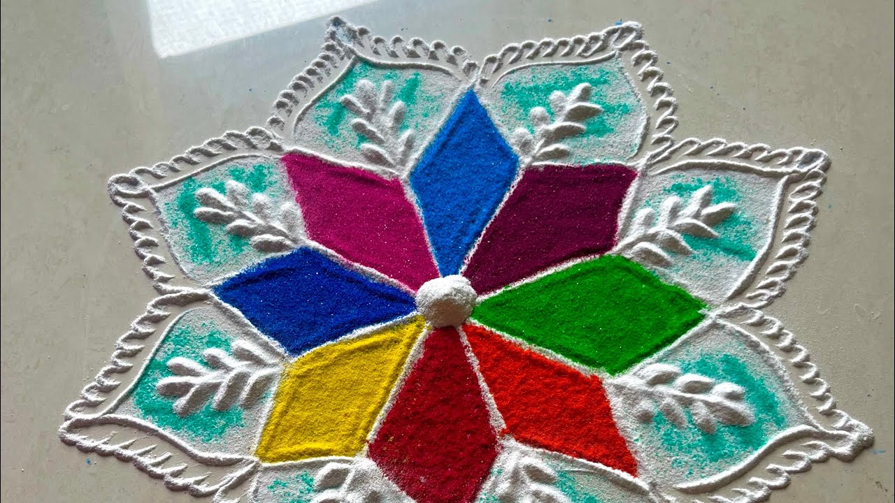 Colourful Rangoli With Easy Tips and Tricks | Rangoli Ideas for ...