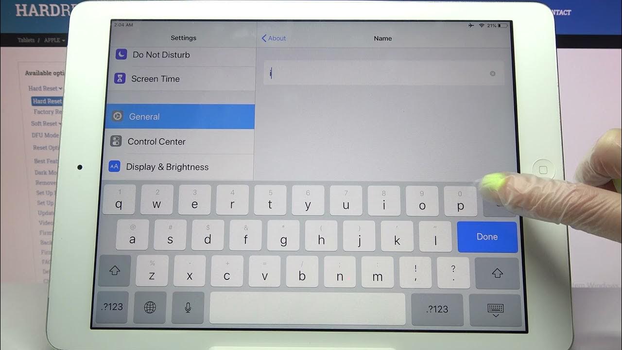 How to Change Device Name on IPAD AIR - Personalize iPad Name - YouTube
