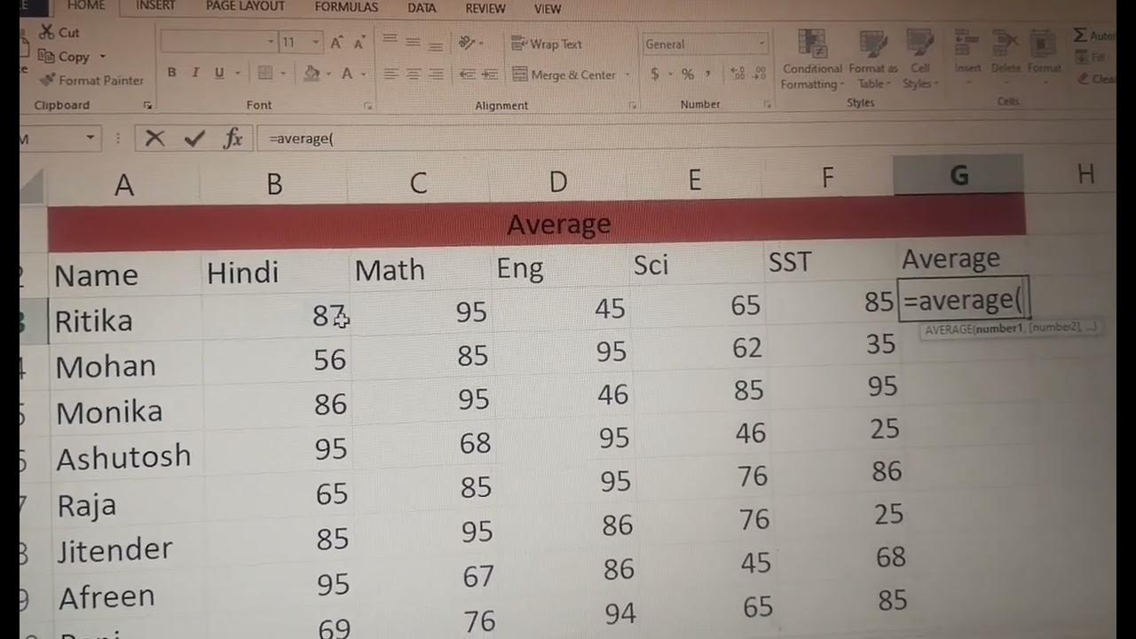 How to use Excel average formula - YouTube
