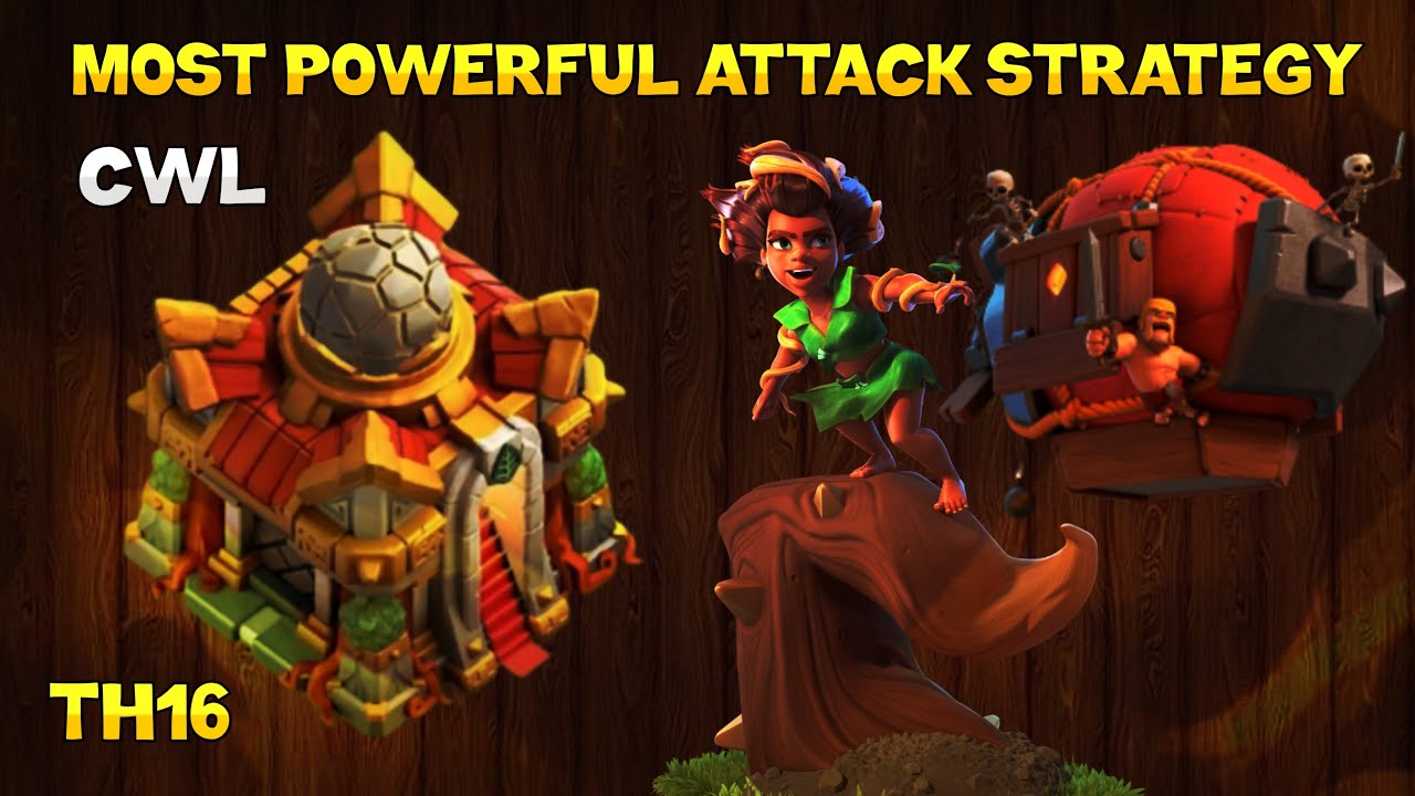Th16 War Attack Strategy with Root Rider Easily 3 Star Any Th16 Base ...