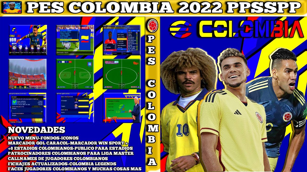 INCREIBLE!! NUEVO PES LIGA COLOMBIANA 22-23 PARA PPSSPP CON COLOMBIA ...