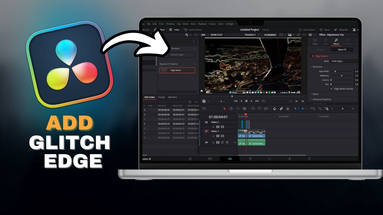 How To Add EDGE GLITCH Transitions In Davinci Resolve in SECONDS! - YouTube