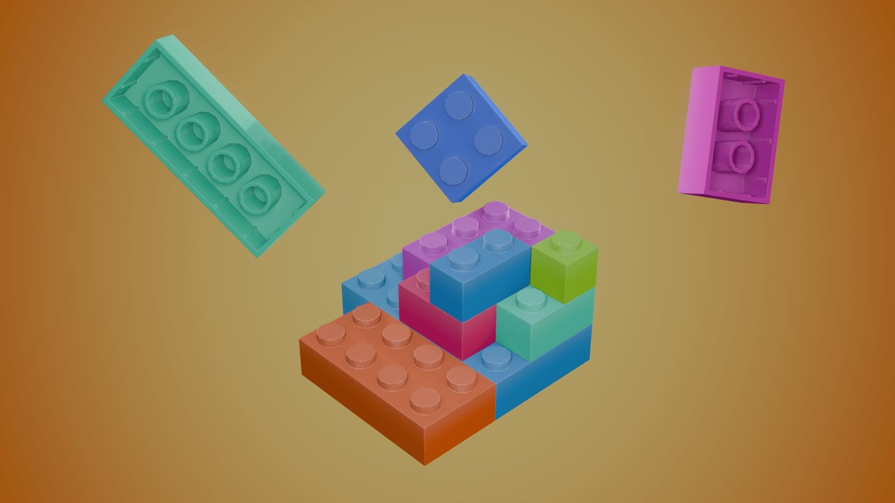 Procedural Lego Bricks-Blender 4.1-Geometry Nodes-Timelapse - YouTube