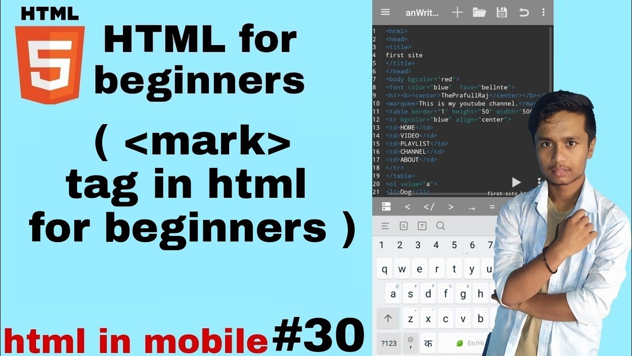 what is mark tag | mark tag in html | more attribute | html in hindi ...