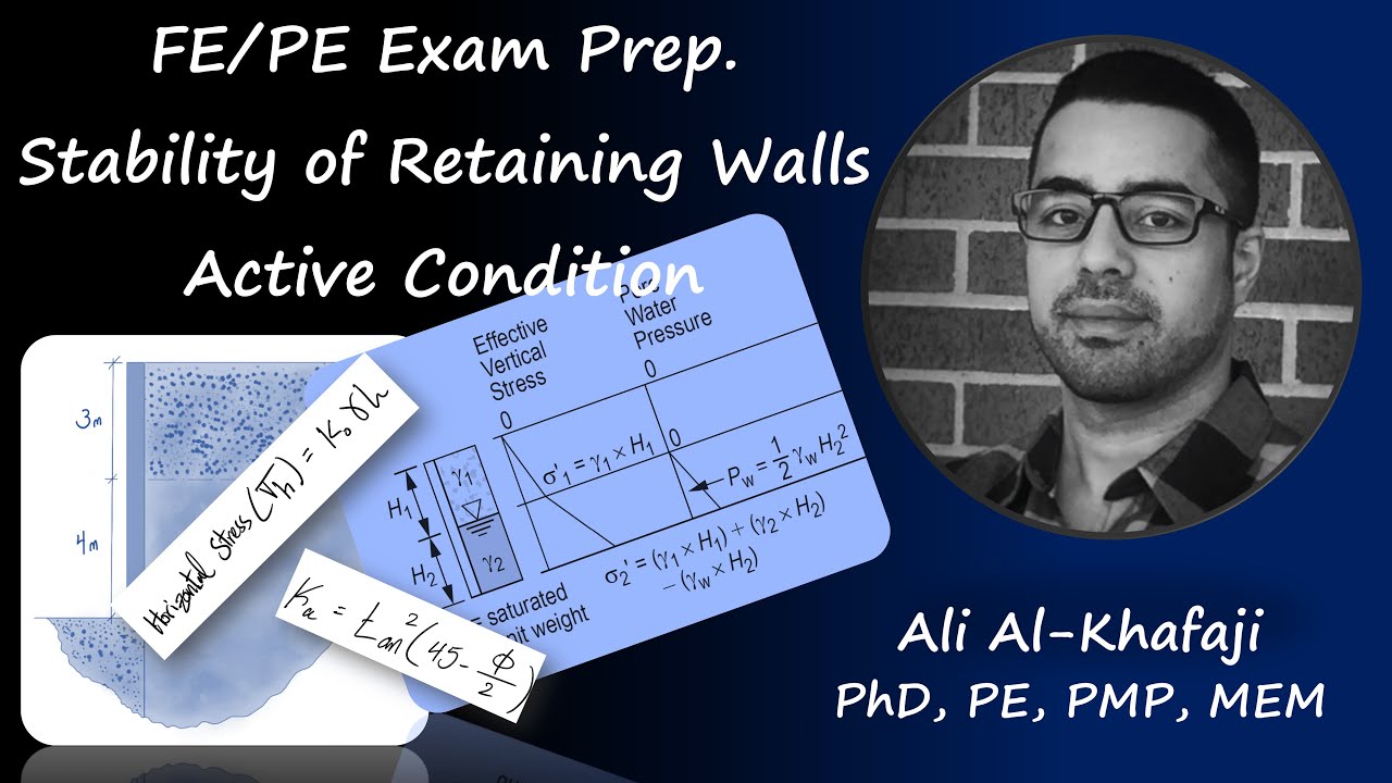 FE/PE Exam Prep. - Stability of Retaining Walls - Examples 2 & 3 ...